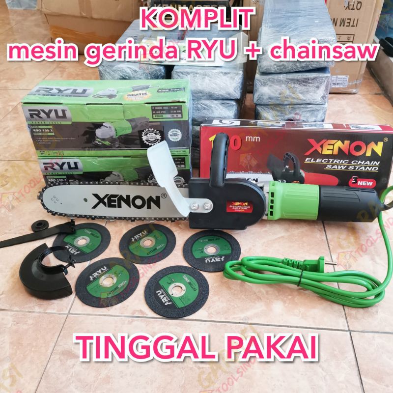 Jual TINGGAL PAKAI komplit mesin gerinda chainsaw RYU chainsaw mini ...