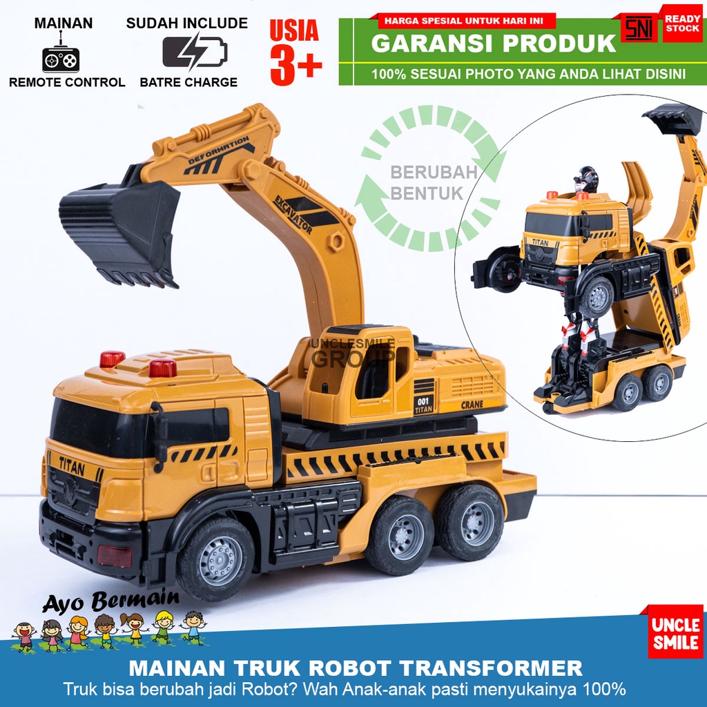Jual Mainan Anak Remote Control Robot Truk Transformer | Shopee Indonesia