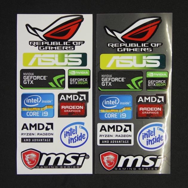 Jual Stiker logo merk laptop Gamers/Asus/Intel/AMD/MSi Sticker motor ...