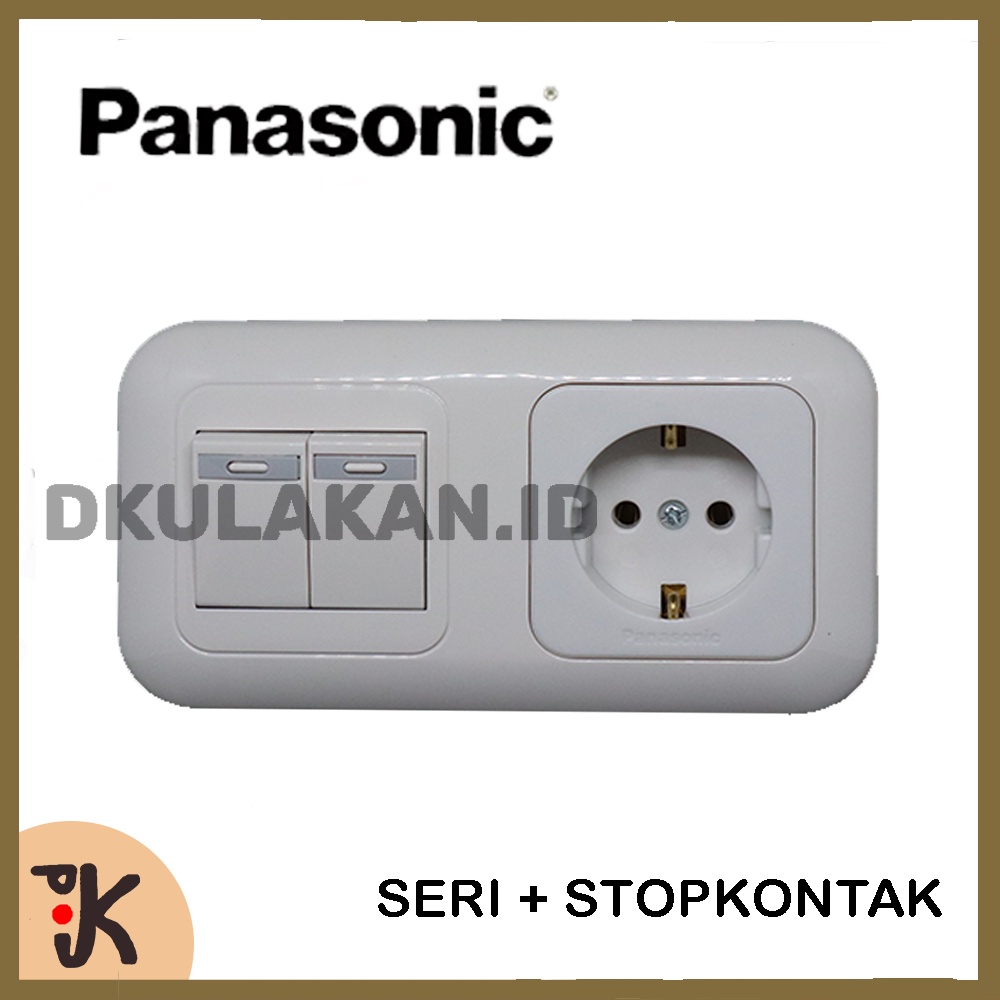 Jual SAKLAR SERI/ SAKLAR DOUBLE 2 GANG + STOP KONTAK NON CP PANASONIC ...