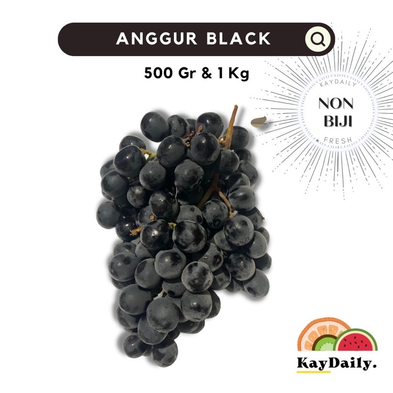 Jual ANGGUR HITAM BLACK AUTUMN TANPA BIJI AUSTRALIA MANIS 1 KG | Shopee ...