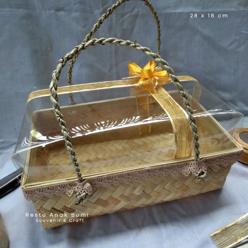 Jual Besek 28 x 18 cm - Besek MIKA LEBARAN PITA PLUS RENDA - Besek ...