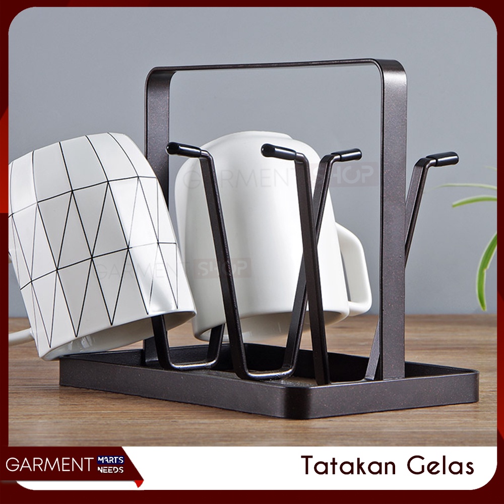 Jual TELAS - Rak Gelas Besi Anti Karat Tempat Cangkir Cup Holder Organizer Estetik Minimalis ...