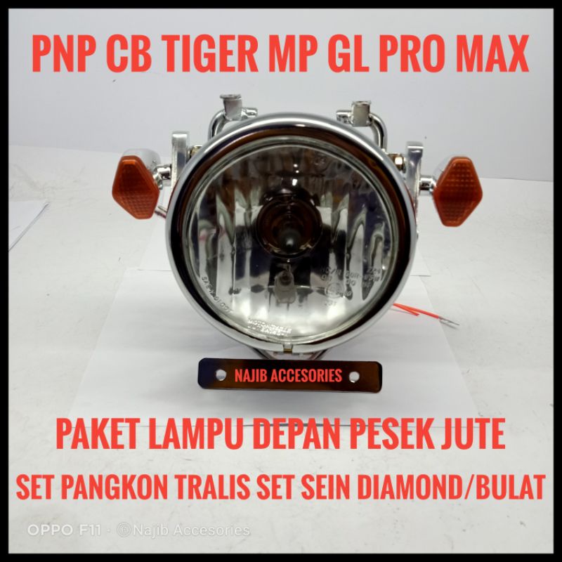 Jual Headlamp lampu depan pesek jute set pangkon tralis set lampu sein ...