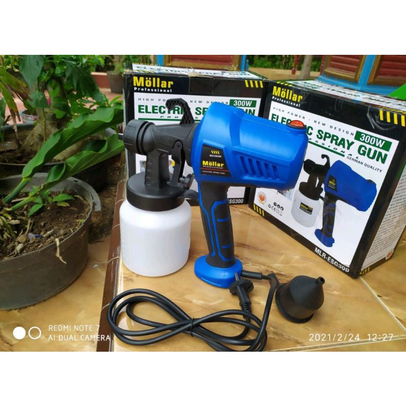 Jual Spray Gun Mollar ESG 300 kompresor alat cat listrik/ pakai cat air ...