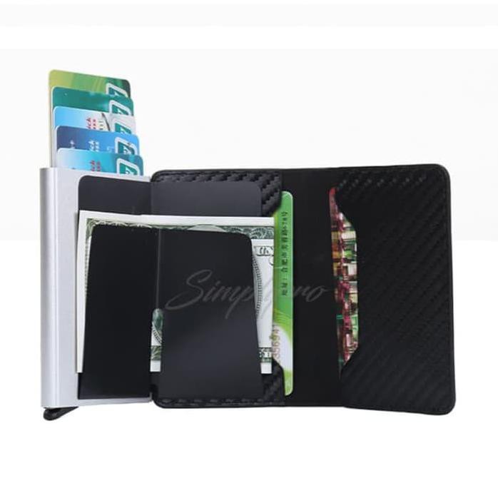 Jual DOMPET PRIA MINI SMART WALLET ANTI RFID CARD HOLDER - CARBON ...