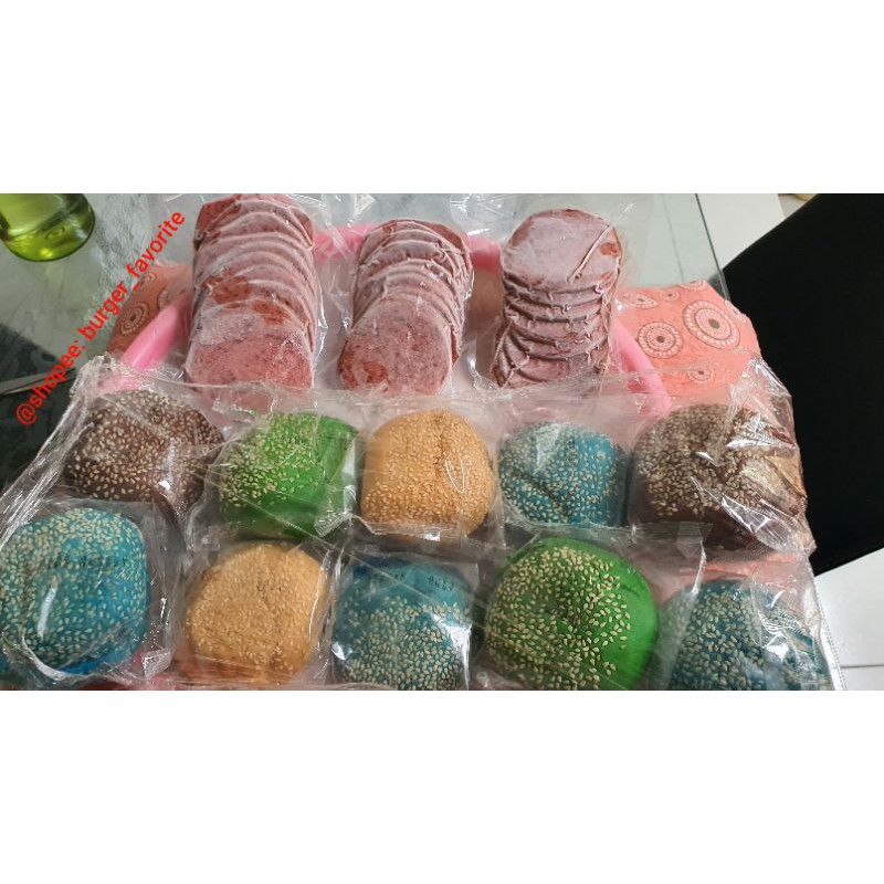 Jual paket roti burger / Paket roti burger pelangi / paket roti burger ...