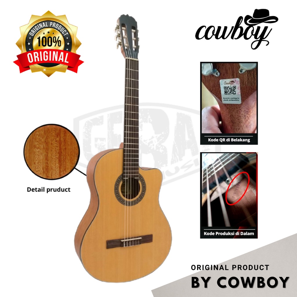 Jual Cowboy - Gitar Akustik Klasik CGC-100 NA ( Preamp AW-33 ) Natural Original | Shopee Indonesia