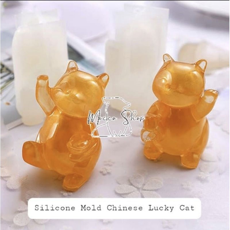 Jual Cetakan silikon kucing cat silicone mold Lucky Chinese cat Neko ...