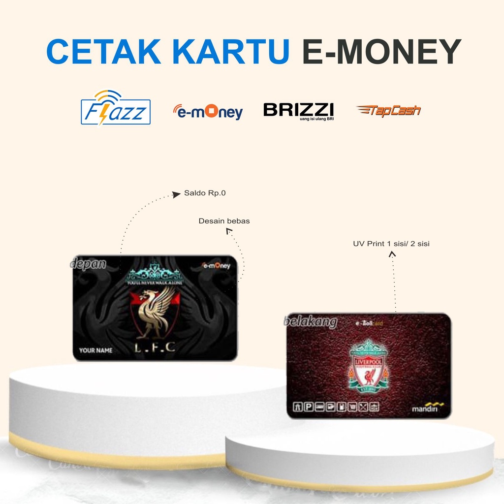 Jual Emoney Etoll Mandiri Custom Cetak 1&2 Sisi | Cetak Uv Print ...