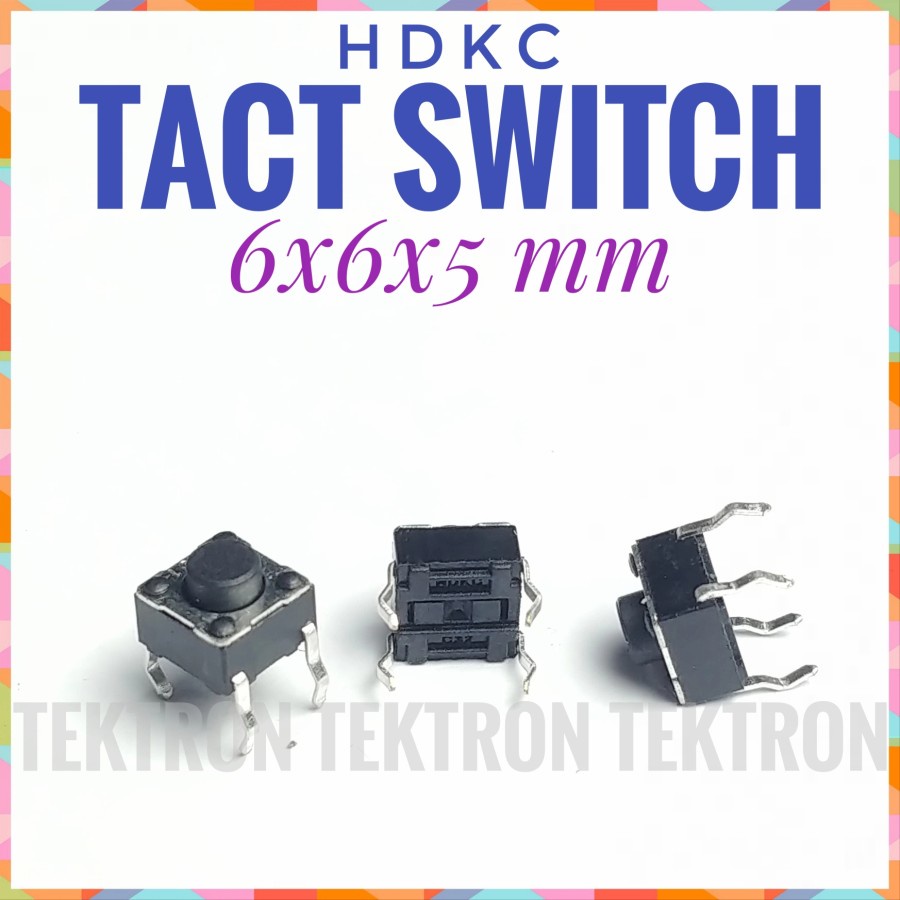Jual HDKC Tact Switch 6x6x5 mm Momentary Push On 6x6 Tacticle Saklar HQ | Shopee Indonesia