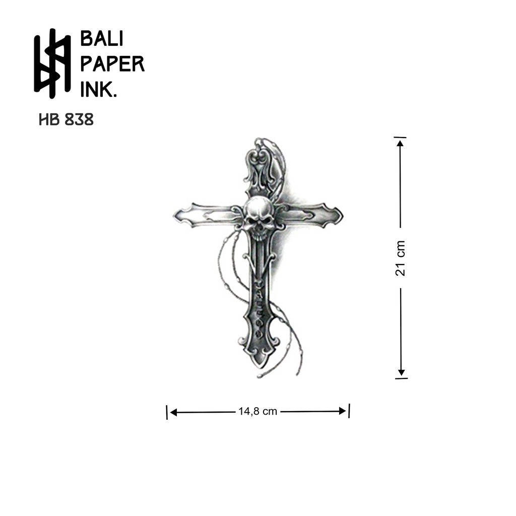 Jual Bali Paper Ink HB838 Salib Tengkorak Tatto Temporary Basic Tato ...