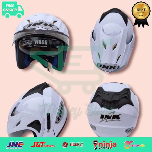 Jual Helm jp8 T1 tempel stiker ink putih free packing aman warna lucu ...