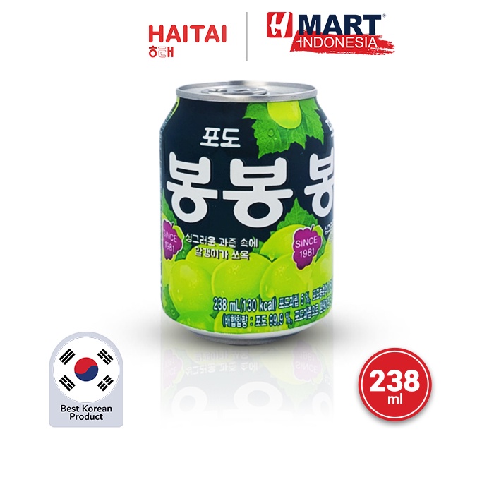 Jual HAITAI Grape Juice with Grape Sacs - Minuman Rasa Buah Anggur 238ml | Shopee Indonesia