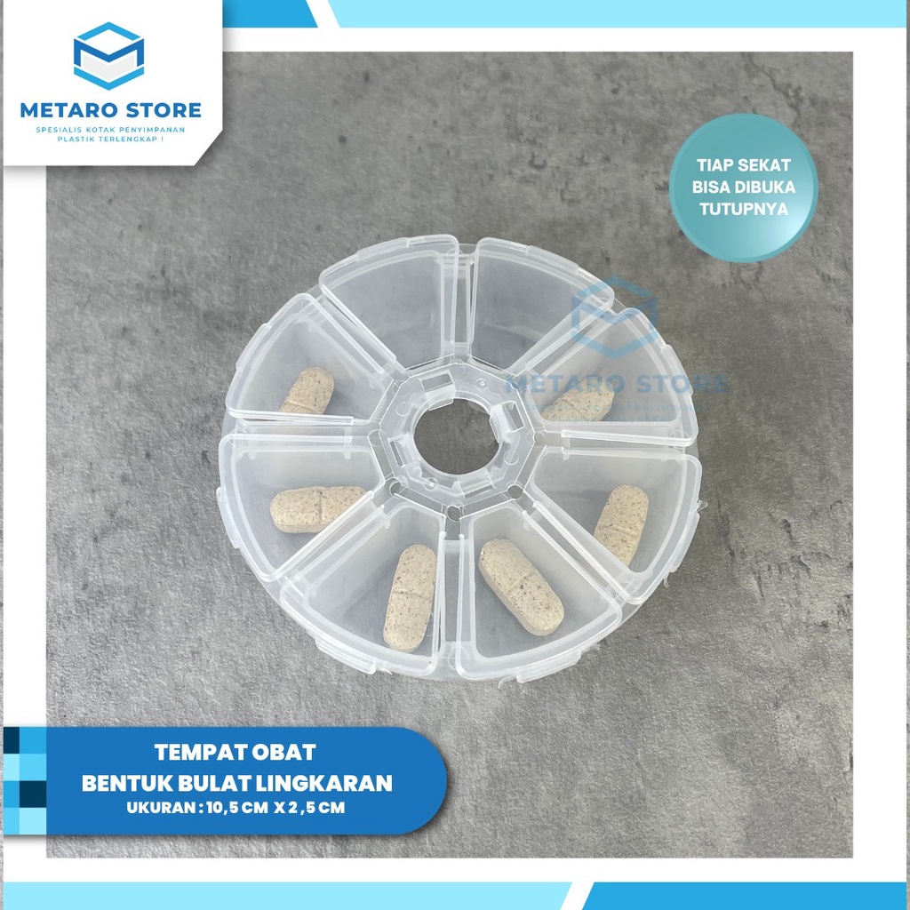 Jual Metaro Tempat Obat Bentuk Bulat Lingkaran Donat Kotak obat ...