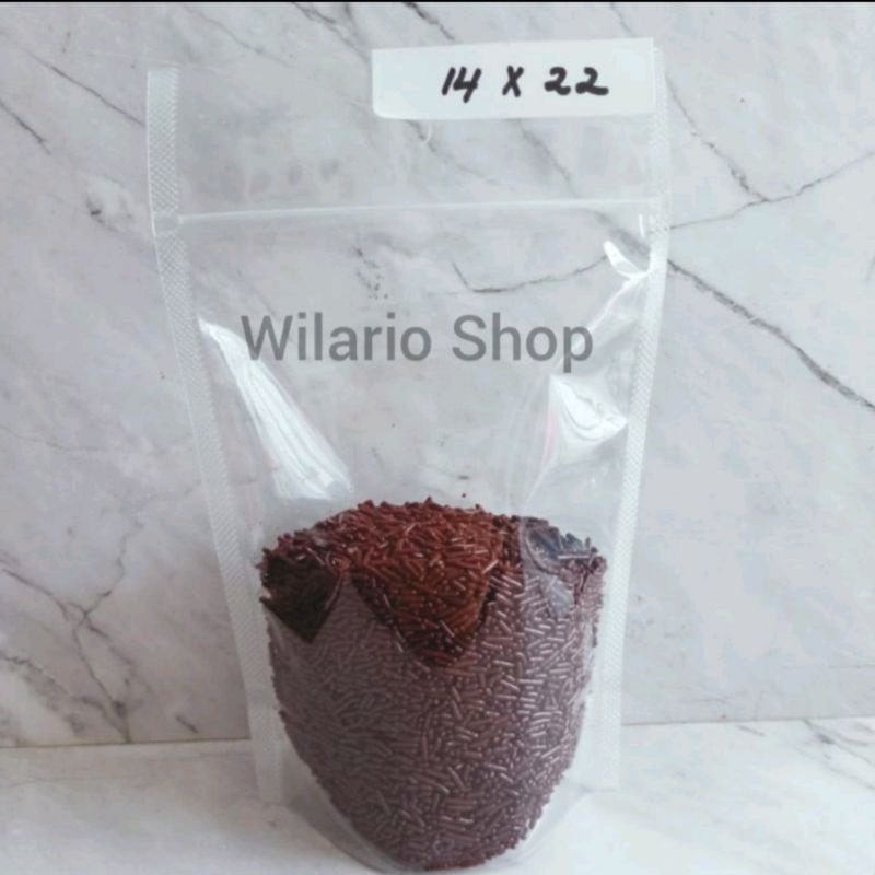 Jual (50 PCS) STANDING POUCH 14X22 | PLASTIK KLIP BERDIRI | PLASTIK ...