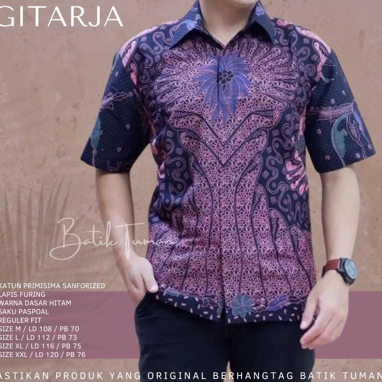 Jual GITARJA Atasan Kemeja Batik Pria Lapis Furing PREMIUM Lengan ...