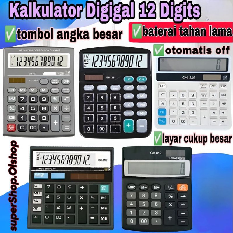 Jual Kalkulator CITIZEN CHECK DAN CORRECT SUPER GRADE 12DIGIT⭐ ...