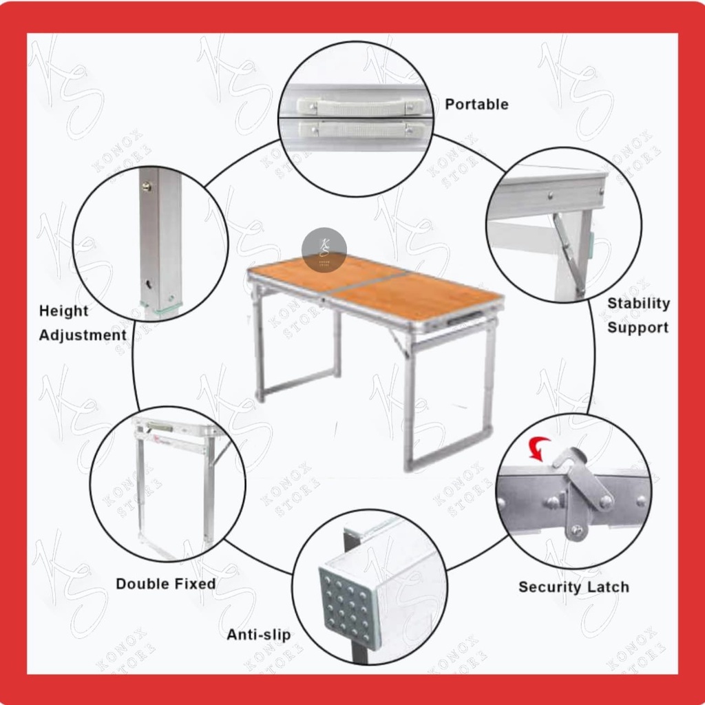 Jual Meja Lipat Koper Kaki Kotak / Meja Lipat Portable / Folding ...