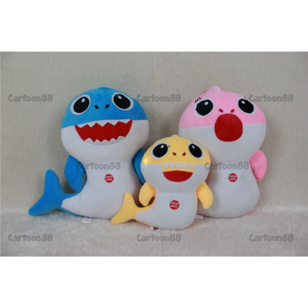 Jual Boneka Ikan Hiu, Baby Shark with Mom And Baby, Shark With Sound ...