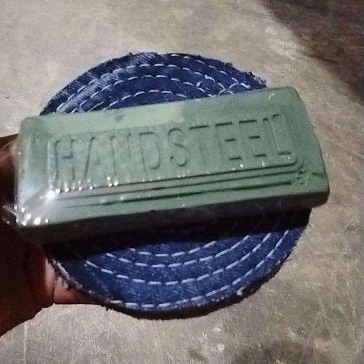 Jual Terbaru - Set batu ijo hansteel dengan kain jean 5 inc/sabun poles ...