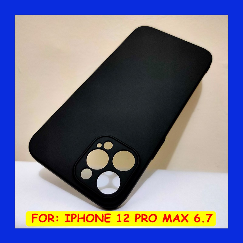 Jual iPhone 12 Pro Max 6.7 - Black Rubber Hard Case Casing Hardcase ...