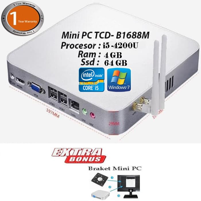 Jual Mini PC Intel Core i5 -4300U RAM 4GB SSD 128GB Wifii | Shopee ...