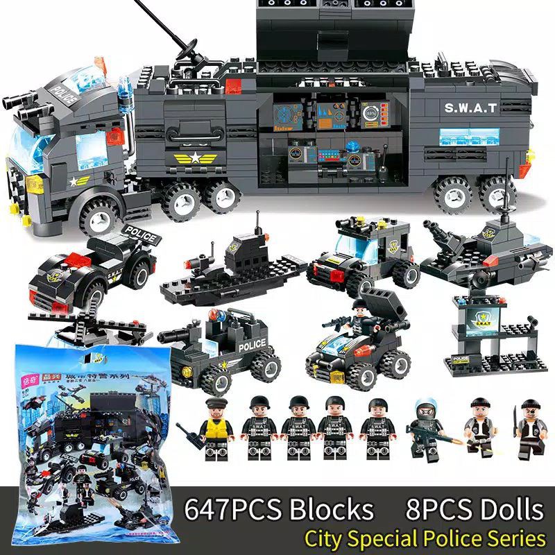 Jual MAINAN LEGO BRICKS MOBIL POLISI BESAR 8 IN 1 | Shopee Indonesia