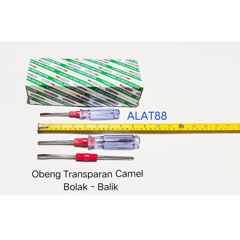 Jual obeng transparant bolak balik camel 3" / obeng plus minus 3 inch ...