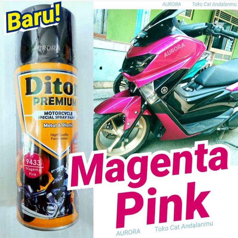 Jual Pilox Pink Magenta Diton Premium Solid 9433 Warna Baru Ping Merah Muda Cat Cet Pilok Pylox ...