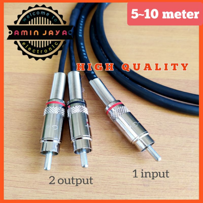 Jual Kabel rca subwoofer jack rca 2 ke 1 japan standard 5 sampai 10 ...