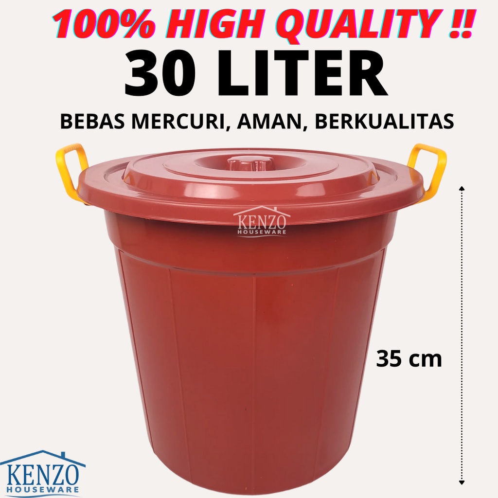 Jual Ember 30 Liter Dengan Tutup Ember Air Plastik Cuci Kamar Mandi ...