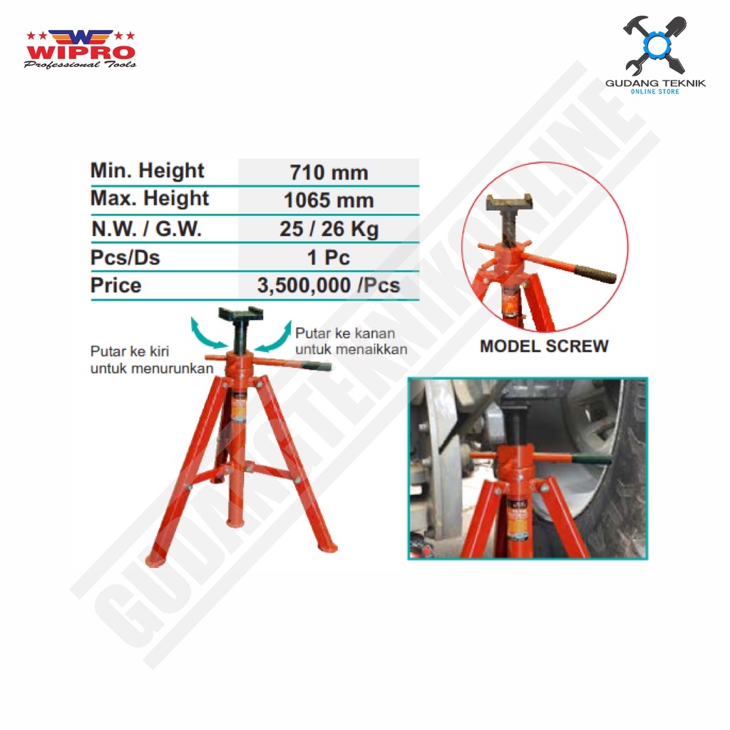 Jual Jack Stand 12 Ton Heavy Duty WIPRO T-512002 / Tahanan Dongkrak ...