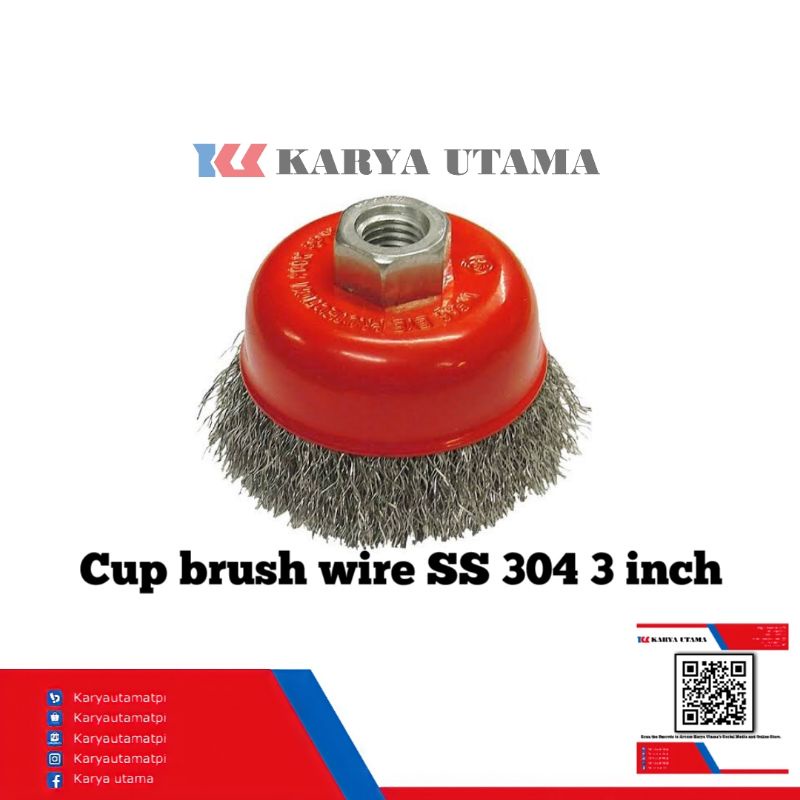 Jual Cup Brush 3 inch merk 4T untuk gerinda stainless sikat kawat sikat mangkok | Shopee Indonesia