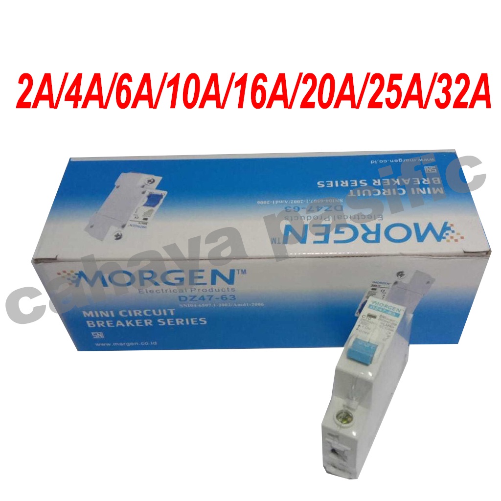 Jual MCB METERAN LISTRIK MORGEN 1P SNI 2A 4A 6A 10A 16A 20A 25A 32A BIRU | Shopee Indonesia