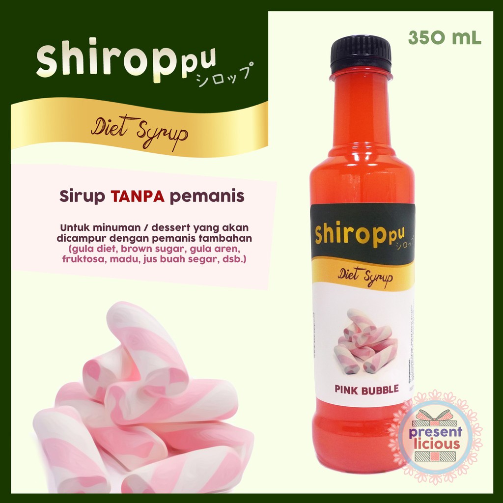 Jual Pink Bubble | Shiroppu Diet Syrup 350 mL | Sirup Tanpa Pemanis ...