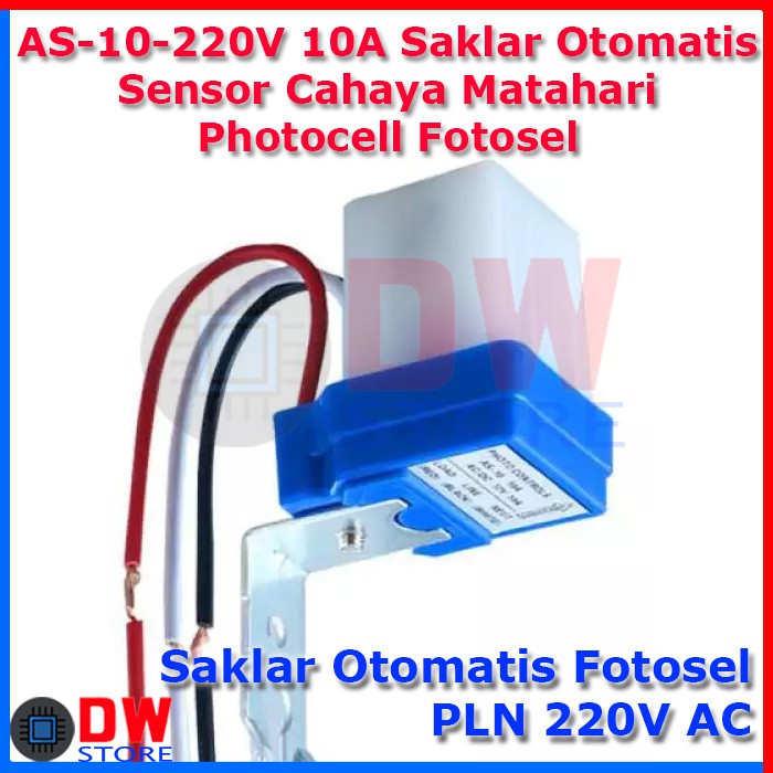 Jual AS10-220V 10A AC 220V PLN Saklar Lampu Otomatis Sensor Cahaya ...