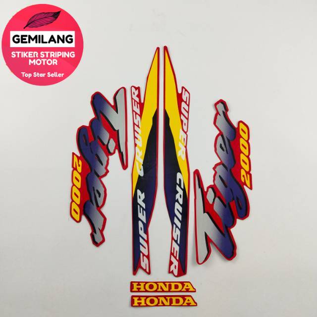 Jual Striping Decal Polet Sticker honda tiger 2000 lama merah lis ...