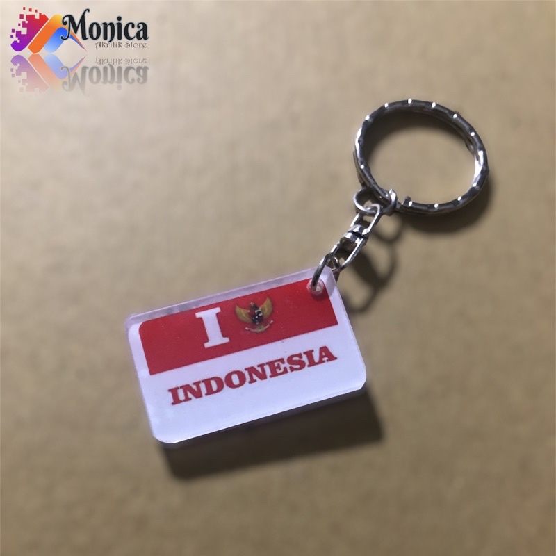 Jual gantungan kunci bendera indonesia / keychain flag indonesia ...
