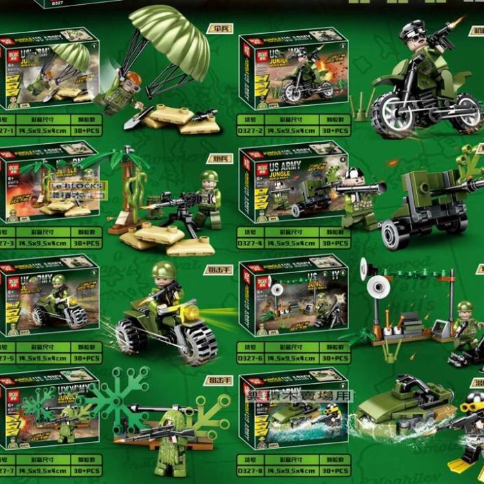 Jual MAINAN SP1 LEGO BRICK TENTARA PERANG SWAT ARMY WORLD WAR PARASUT ...