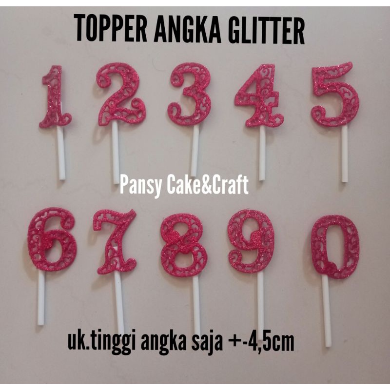 Jual cake topper / cupcake topper Angka / Number Glitter | Shopee Indonesia