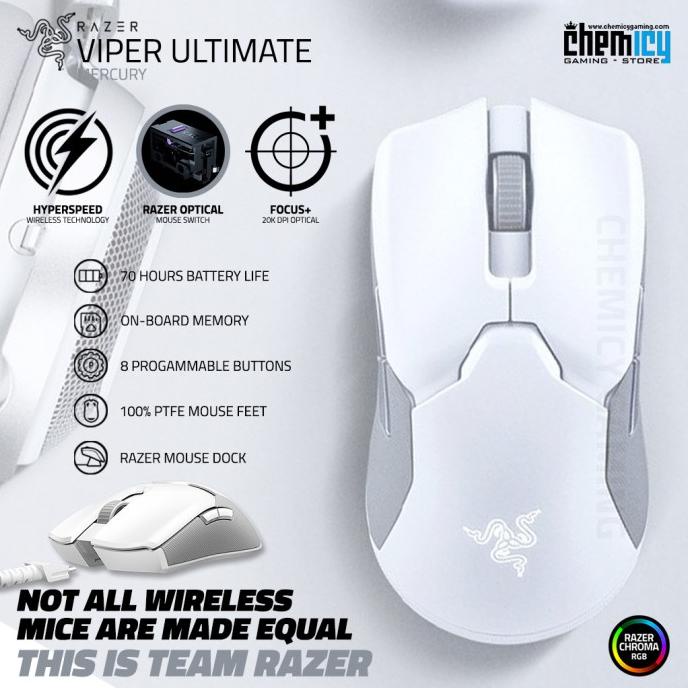 Jual Razer Viper Ultimate Mercury White Hyperspeed Wireless Gaming ...