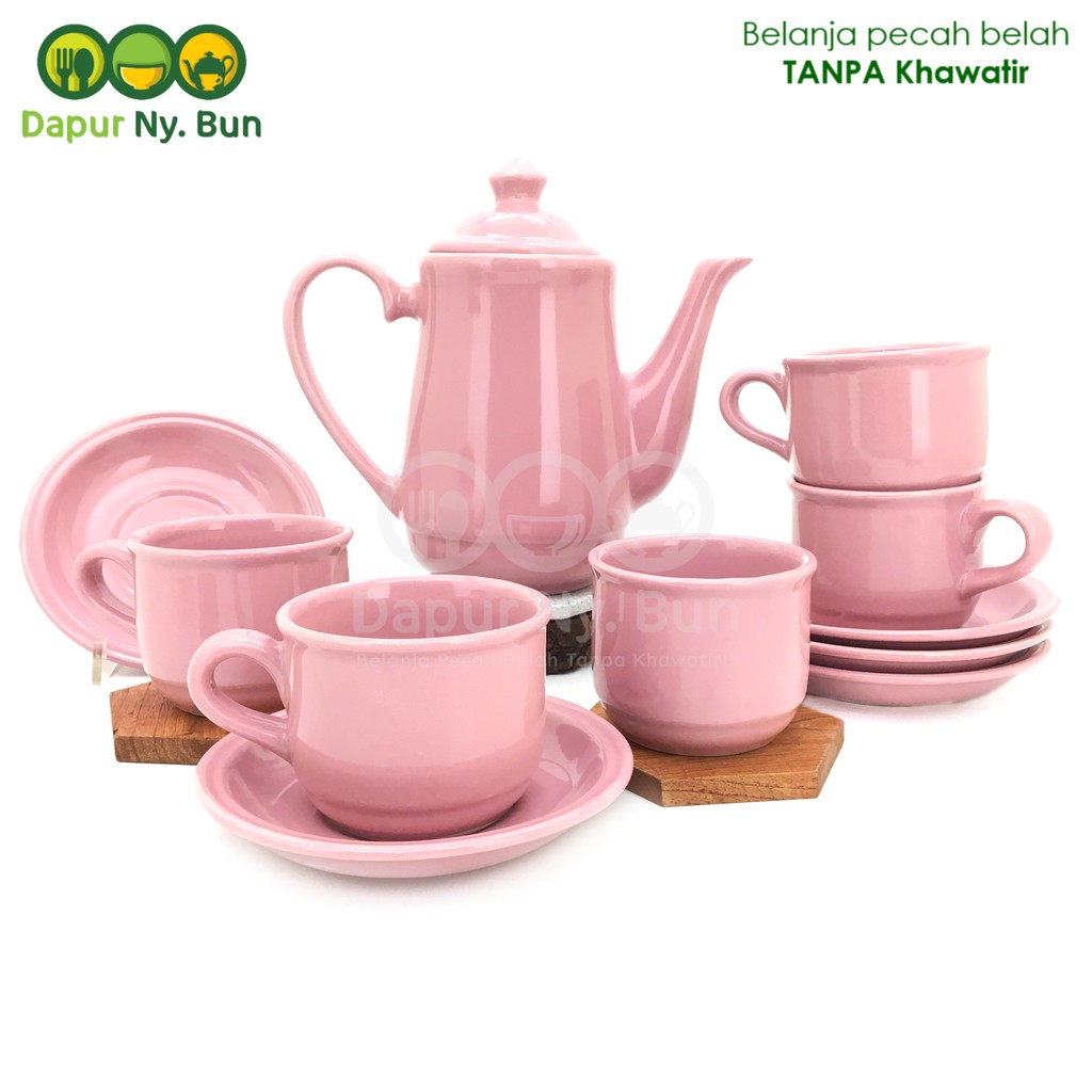 Jual Teko Set Nikura - Coffee Set - Teko & Tutup - 5 Cangkir & 5 Saucer ...