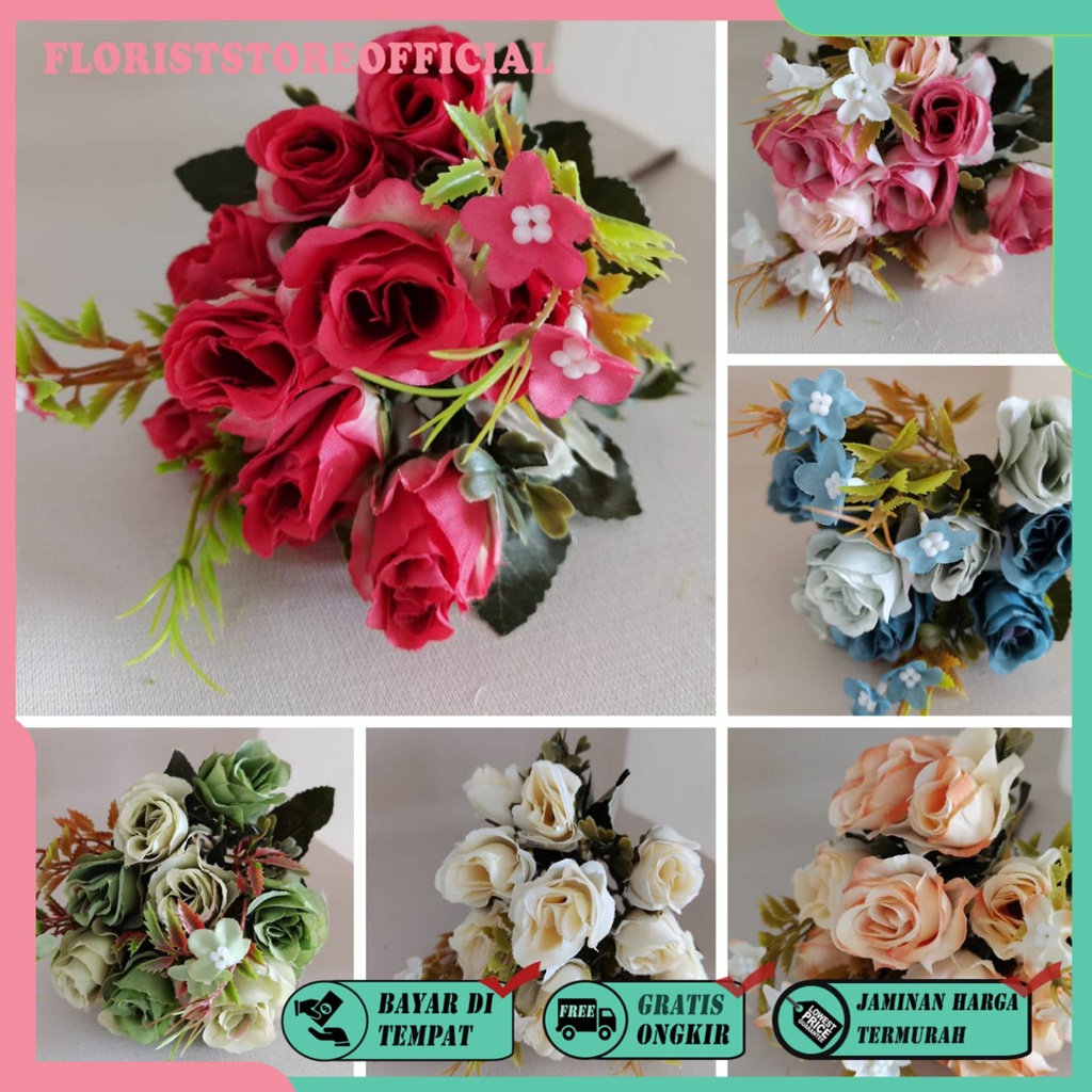 Jual COD BUNGA MAWAR BUNGA TANGKAI PLASTIK BUNGA ARTIFICIAL BUNGA ...