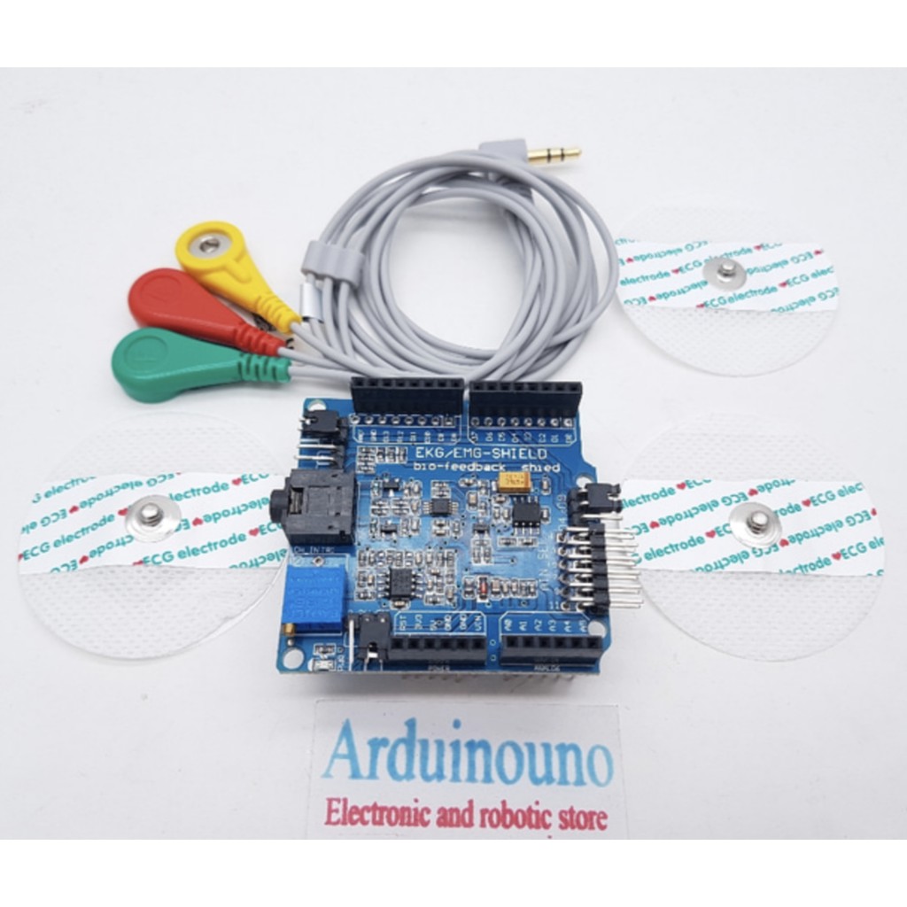 Jual ECG / EKG / EMG Shield for Arduino with Cables and Electrodes sensor | Shopee Indonesia