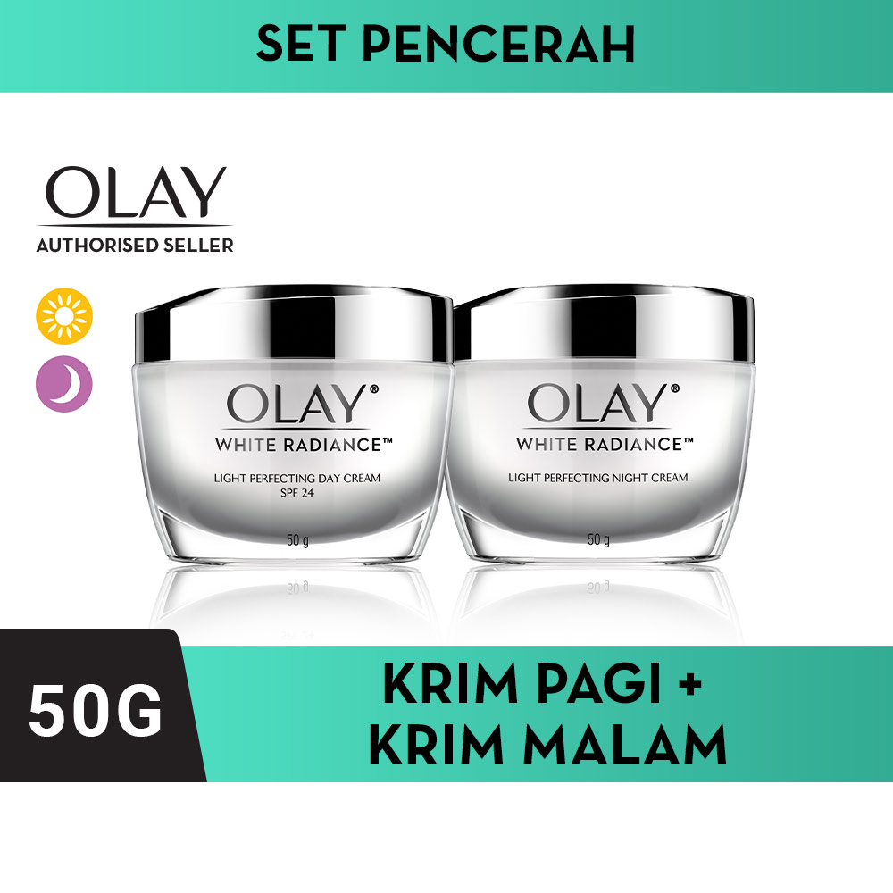 Jual Olay White Radiance Set Ritual Krim Pelembab Wajah Pagi & Malam 50 ...