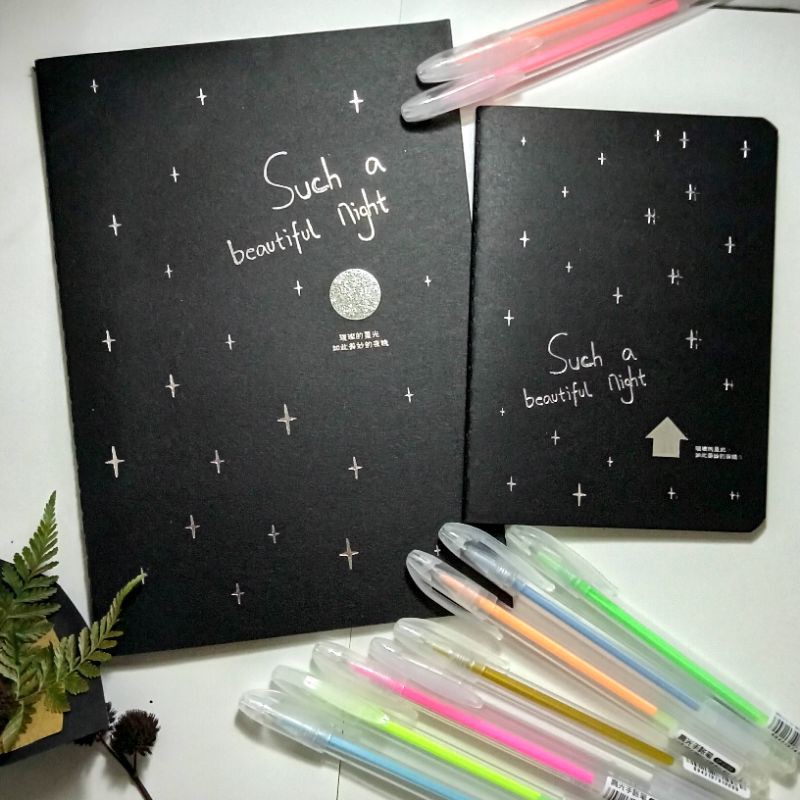 Jual Black Note + Pen / Buku catatan hitam / black paper note ...