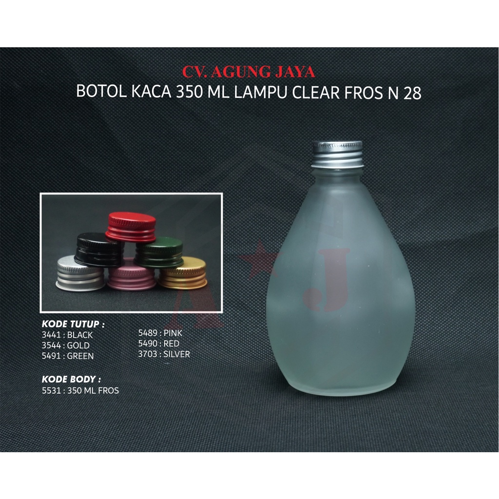 Jual Botol Kaca 500 ml Lampu Frosted Tutup Alumunium | Shopee Indonesia