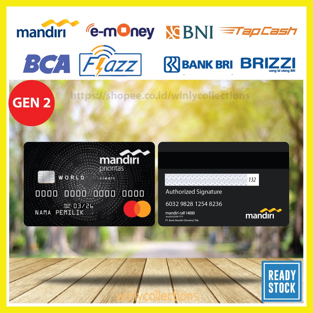 Jual EMONEY E TOLL CREDIT CARD MANDIRI WORLD E-MONEY MANDIRI GEN 2 BNI ...