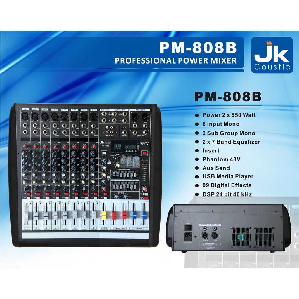 Jual Power Mixer PM-808B JK Coustic Power Mixer 8 Channel | Shopee Indonesia